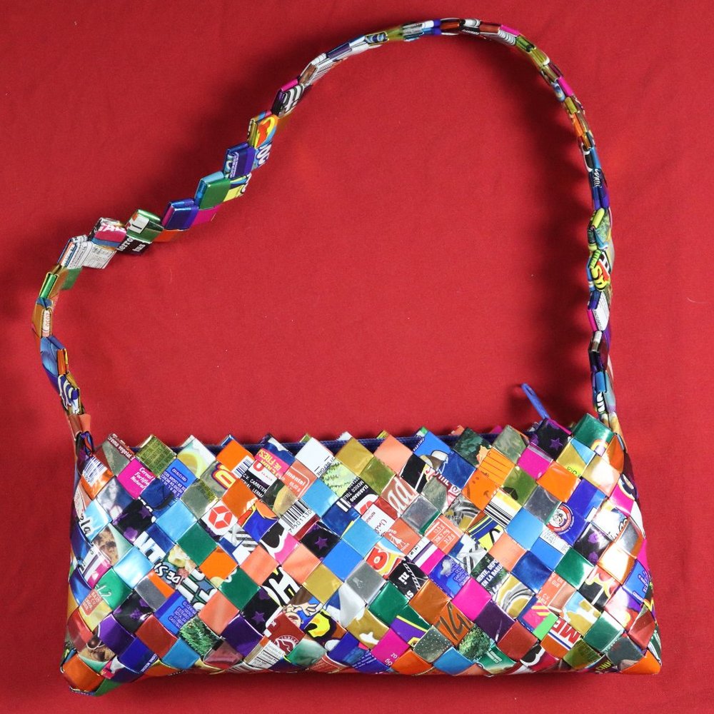 Mexican Candy Wrapper Mosaic Bag, Recycle Up-Cycle Ca… - Gem